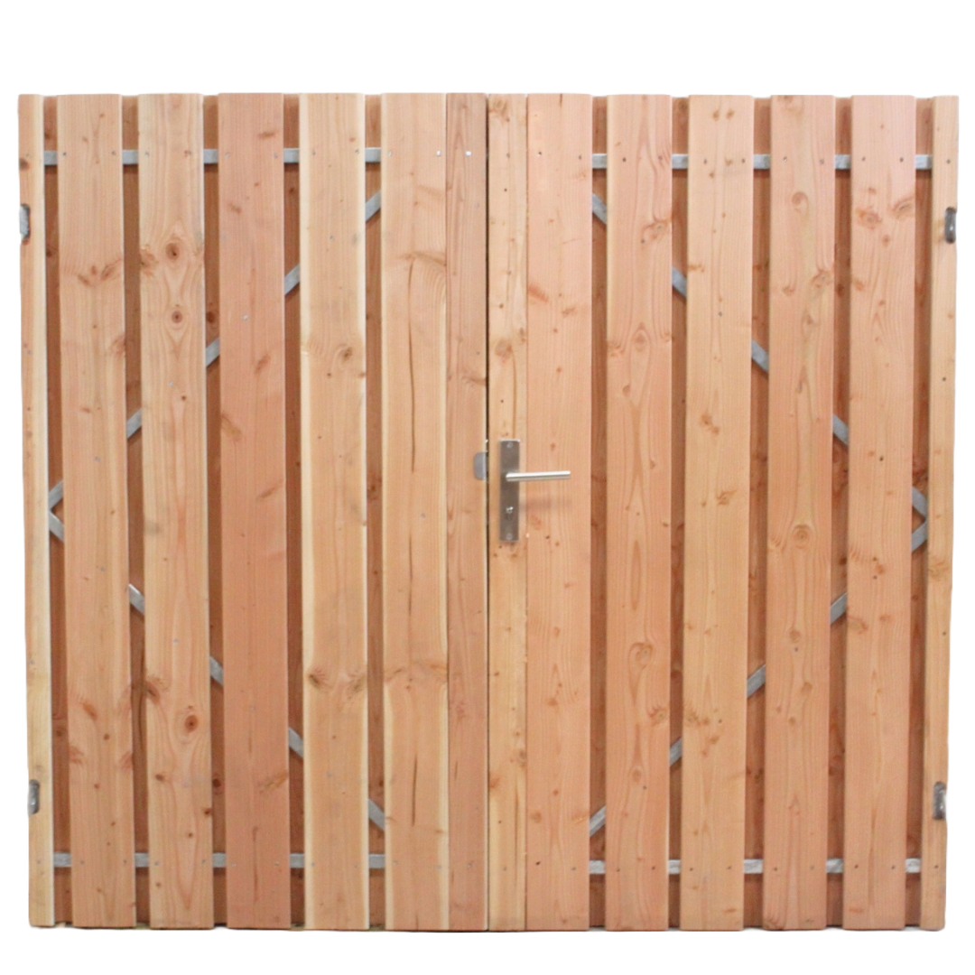 Douglas geschaafde dubbele tuindeur | Jonker Tuindecoratie